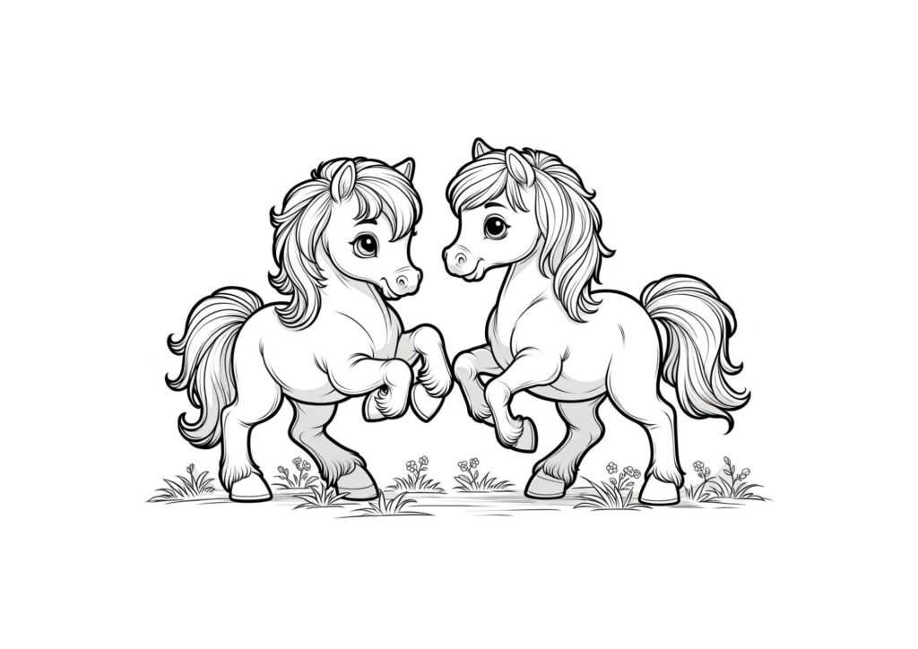 Tegninger af heste og ponyer | Print tegninger gratis her!