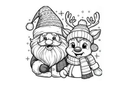 Tegning jul | Print og farvelæg julemænd, juletræ og nisser!