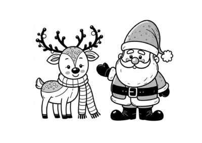 Tegning jul | Print og farvelæg julemænd, juletræ og nisser!