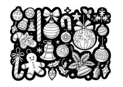 Tegning jul | Print og farvelæg julemænd, juletræ og nisser!