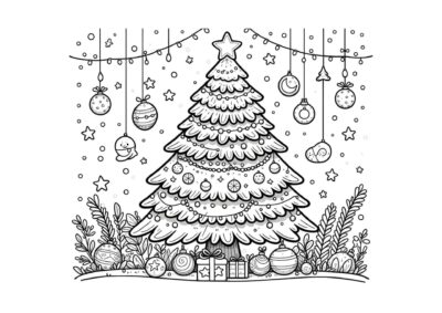 Tegning jul | Print og farvelæg julemænd, juletræ og nisser!