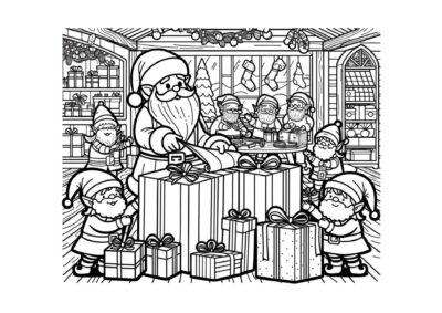 Tegning jul | Print og farvelæg julemænd, juletræ og nisser!