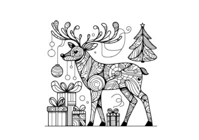 Tegning jul | Print og farvelæg julemænd, juletræ og nisser!