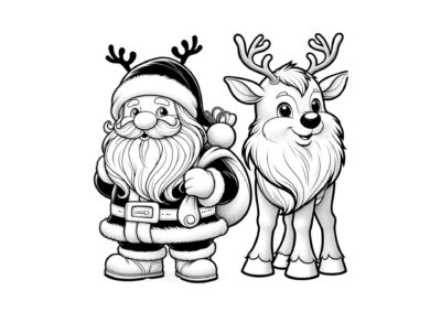 Tegning jul | Print og farvelæg julemænd, juletræ og nisser!