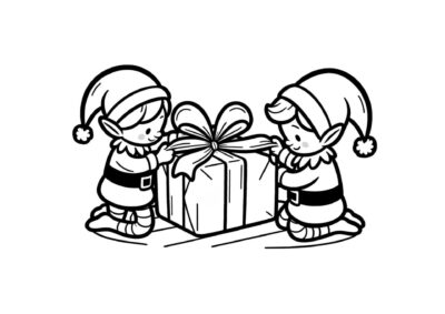 Tegning jul | Print og farvelæg julemænd, juletræ og nisser!