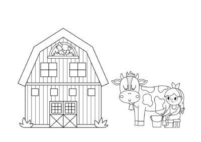 Gratis tegninger af køer, kalve og tyre – print og farvelæg