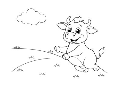 Gratis tegninger af køer, kalve og tyre – print og farvelæg
