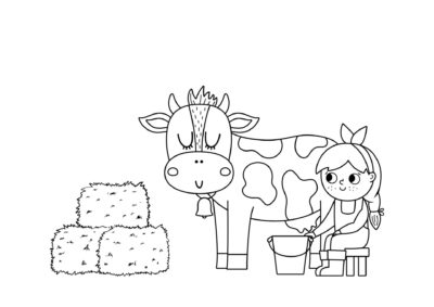 Gratis tegninger af køer, kalve og tyre – print og farvelæg