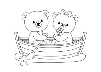 Tegninger af bamser | Print bamser til farvelægning via PDF