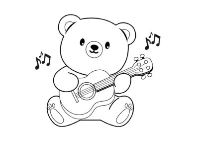 Tegninger af bamser | Print bamser til farvelægning via PDF