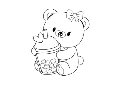 Tegninger af bamser | Print bamser til farvelægning via PDF