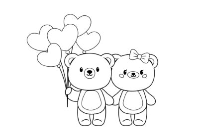 Tegninger af bamser | Print bamser til farvelægning via PDF