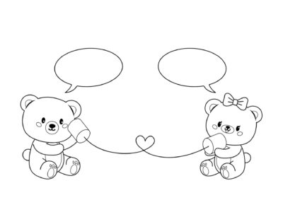 Tegninger af bamser | Print bamser til farvelægning via PDF