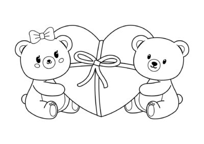 Tegninger af bamser | Print bamser til farvelægning via PDF