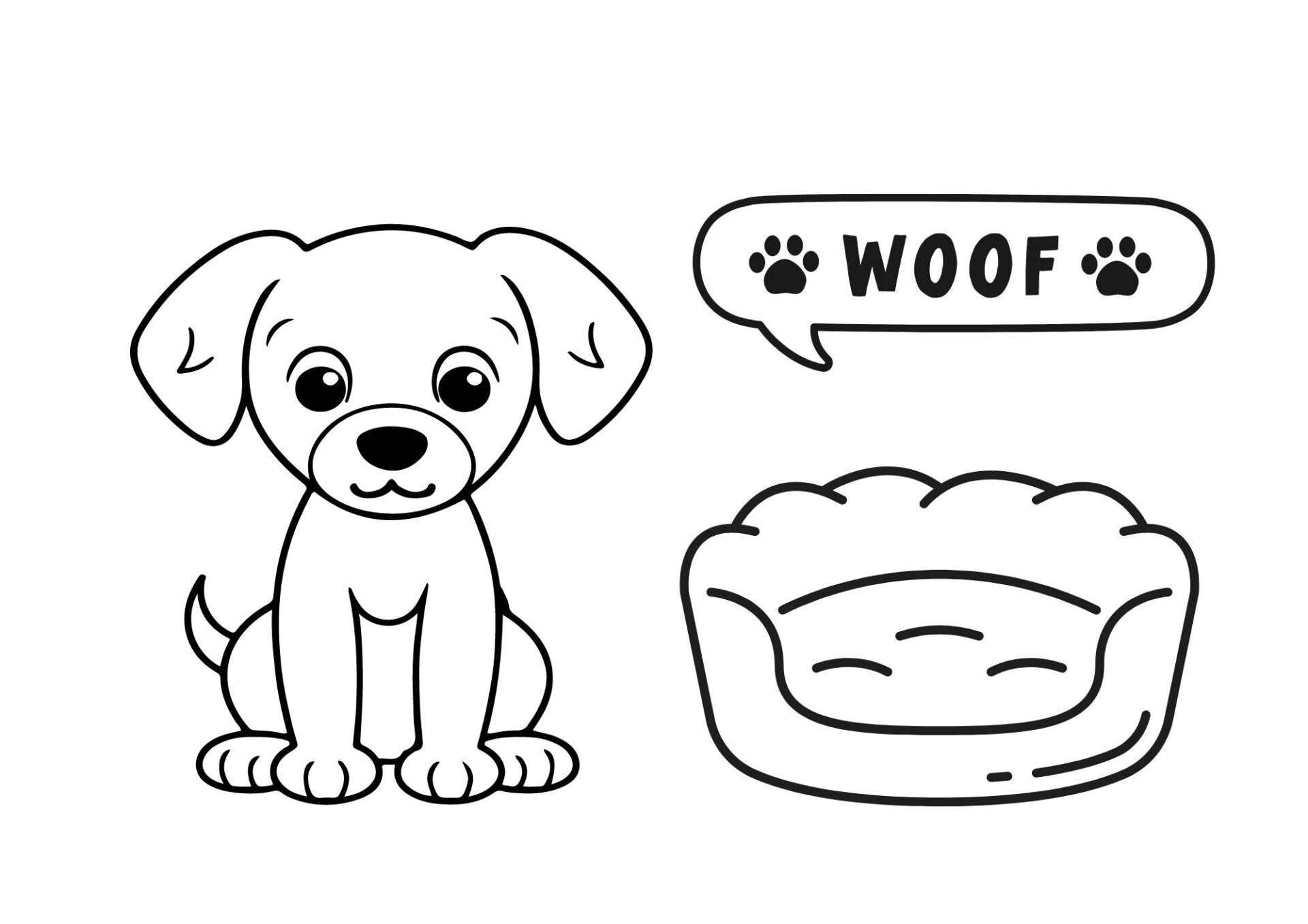 Tegninger af hunde | Print tegninger af hunde og hundehvalpe