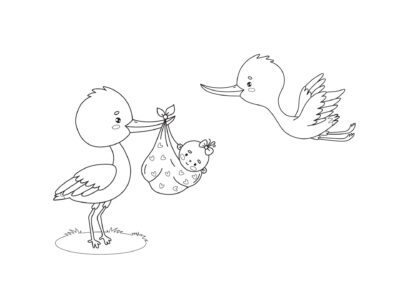 Tegninger af fugle til farvelægning | Kopitegning til print