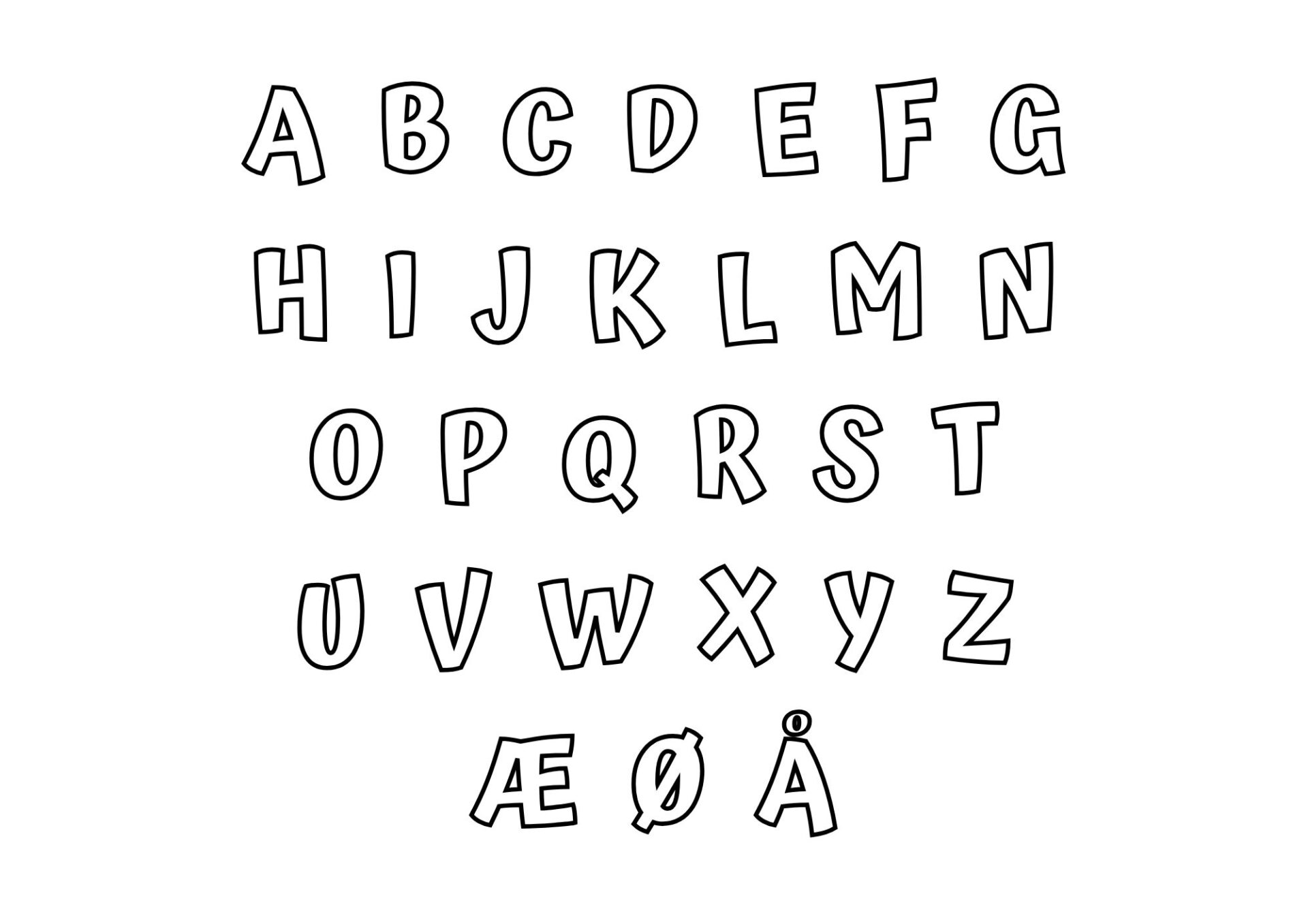 Print alfabetet | Lær alfabetet og dets bogstaver at kende!