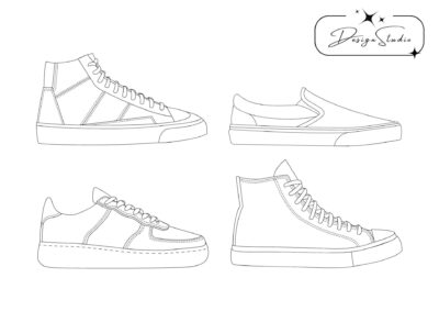 Tegninger fra Design Studio | Print tegning af tøj og sko!