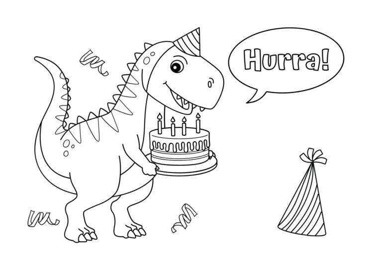 Tegninger af dinosaurer til print og farvelægning - Se her!