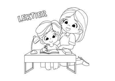 Tegninger fra skolen | Print og farvelæg tegning fra skolen