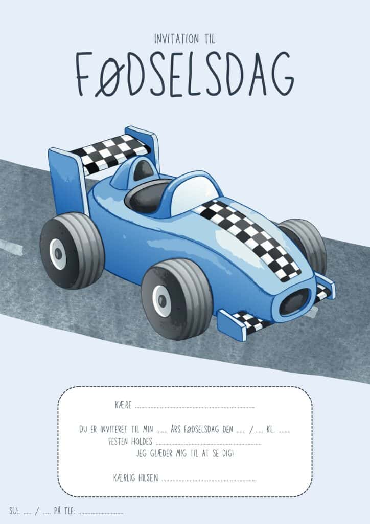 Print invitationer til fødselsdag | GRATIS invitationer